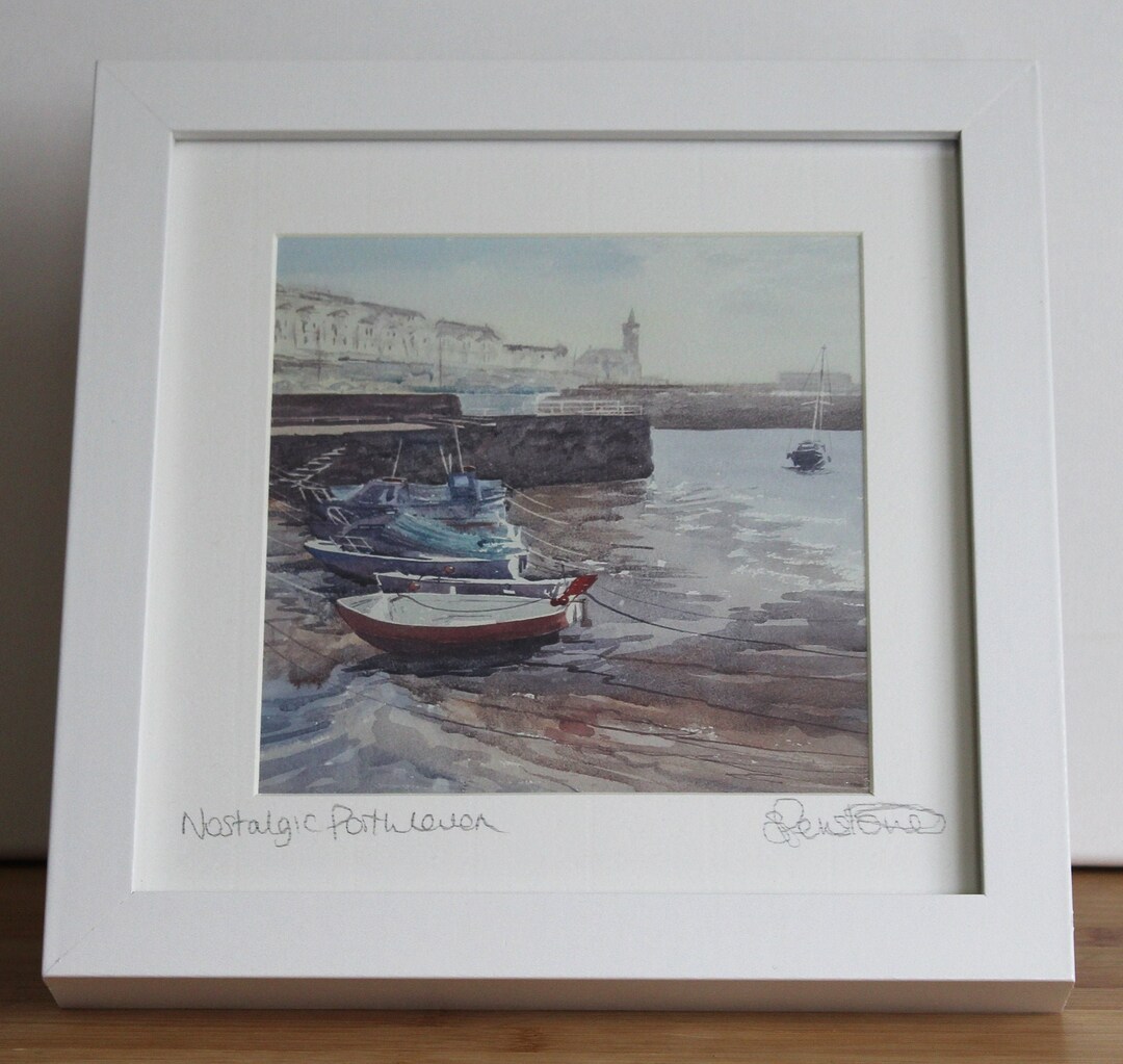 Framed Print of Cornwall, Watercolour Print, Porthleven Framed Print ...