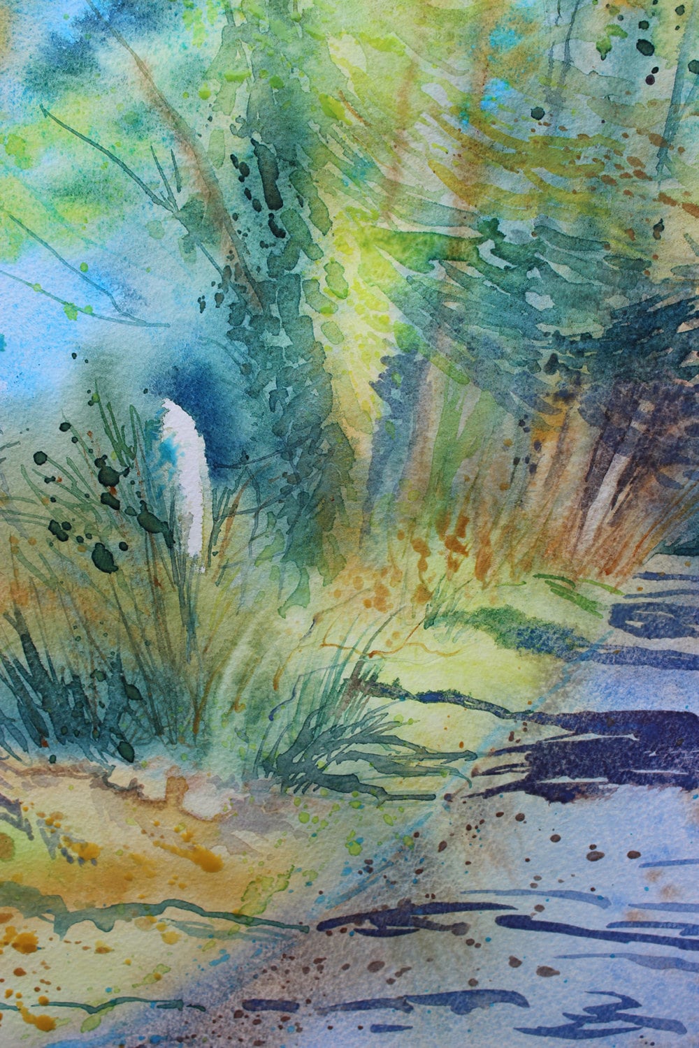 Original Watercolor Painting: Cornwall Countryside Art, Autumn Scene - Etsy