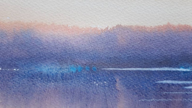 Original Watercolour of Cornwall sunset cornish art water | Etsy