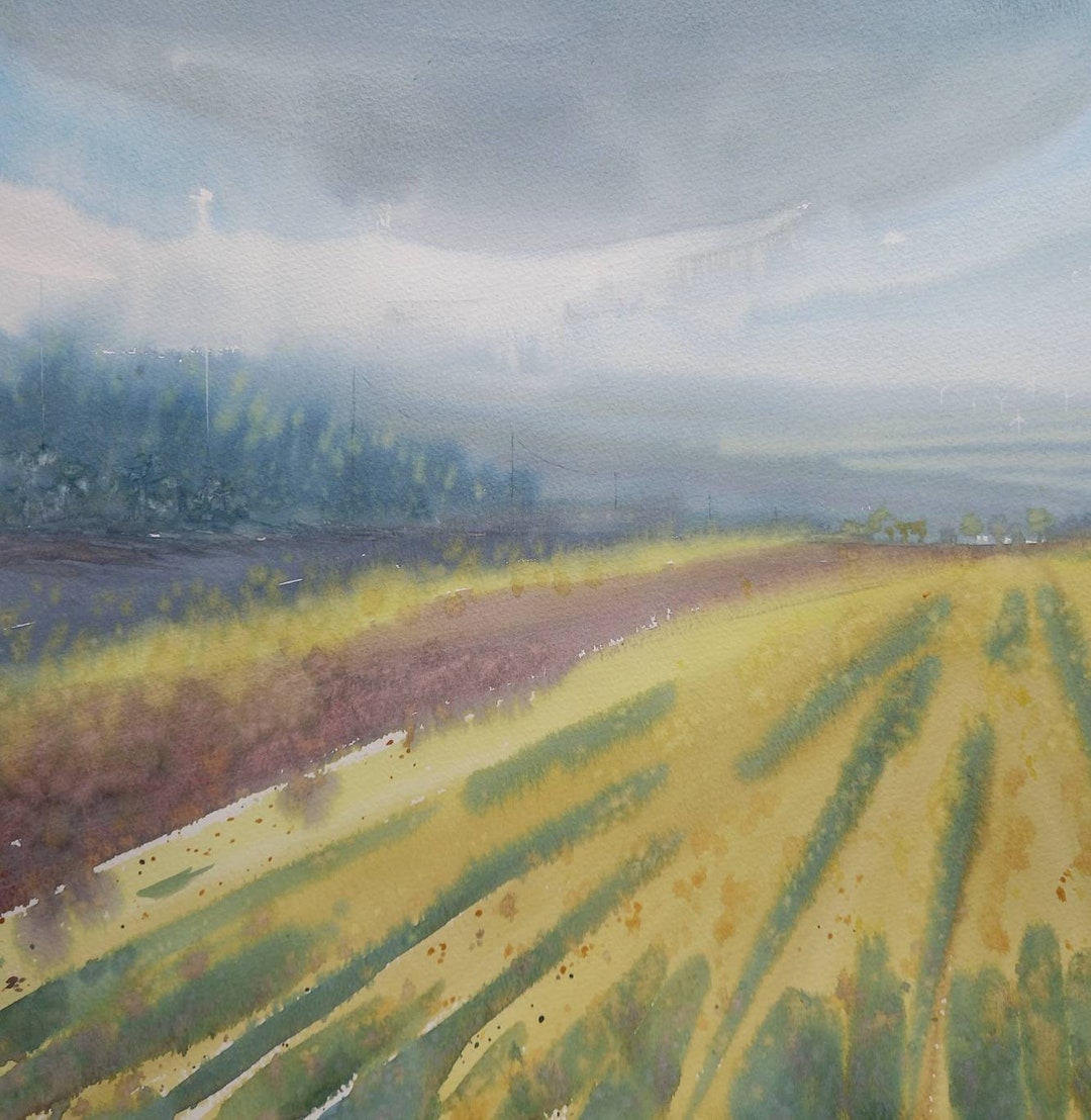 Cornwall Landscape Painting, Original Spring Art, English Countryside ...