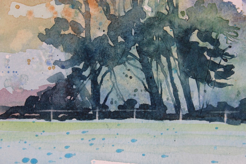 English watercolour landscape English countryside scene | Etsy