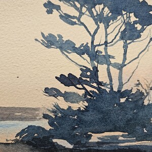 Sunset on Water Watercolour Painting, Mylor Harbour, Cornwall, Coastal ...