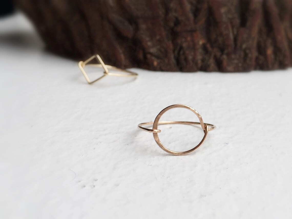 Rose Gold Open Circle Ring - Rose Gold Filled Ring - Etsy