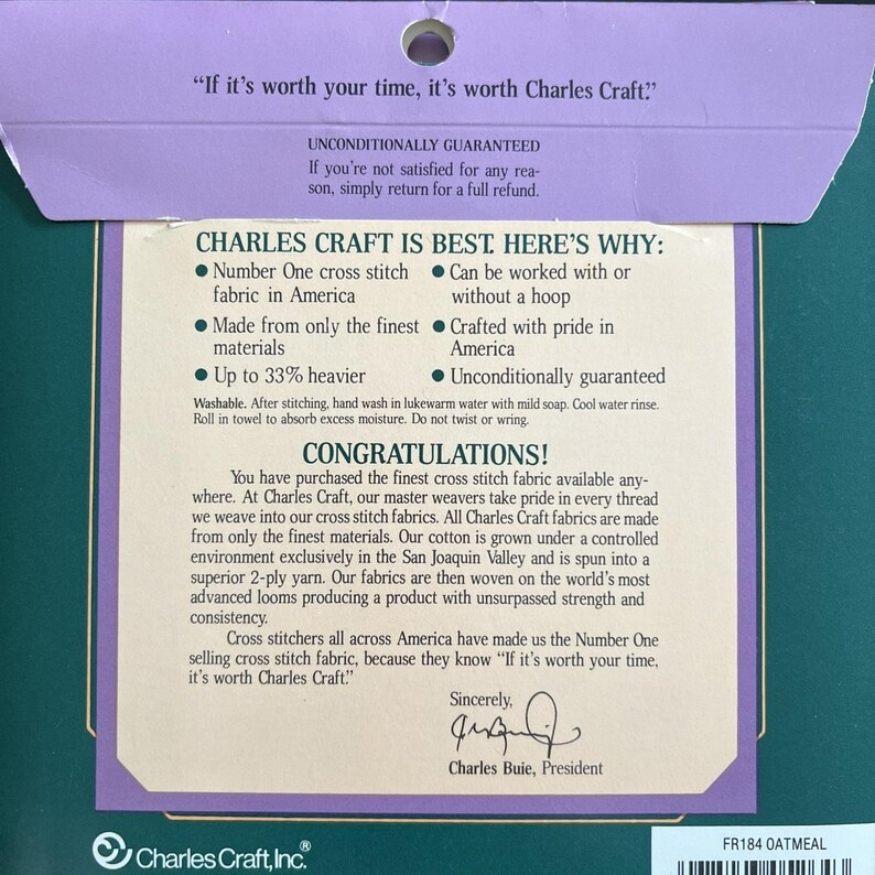 Charles Craft - Cross Stitch Fabric 18 Count 1 Piece 12" X 18" Oatmeal ...