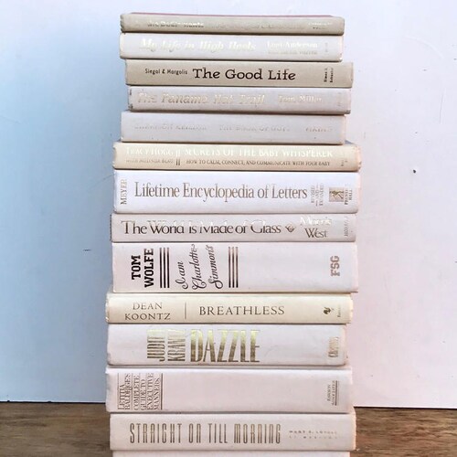Lot Vintage White Books. BOOK STACK White Book Bundle. - Etsy