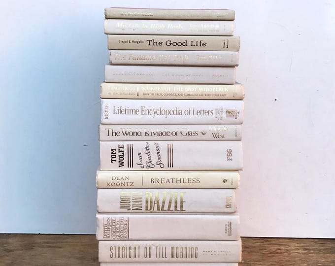 Lot Vintage White Books. BOOK STACK White Book Bundle. Wedding. Party ...