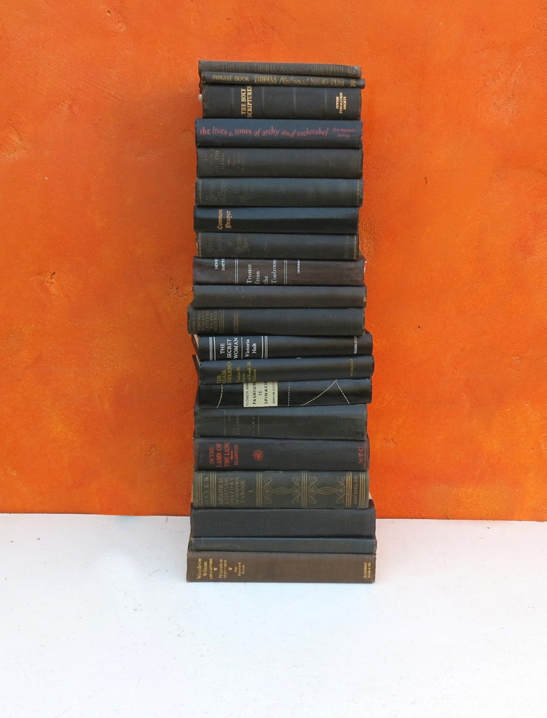 Vintage Black Book Collection. Lot Decorative Vintage Black Hardcover ...
