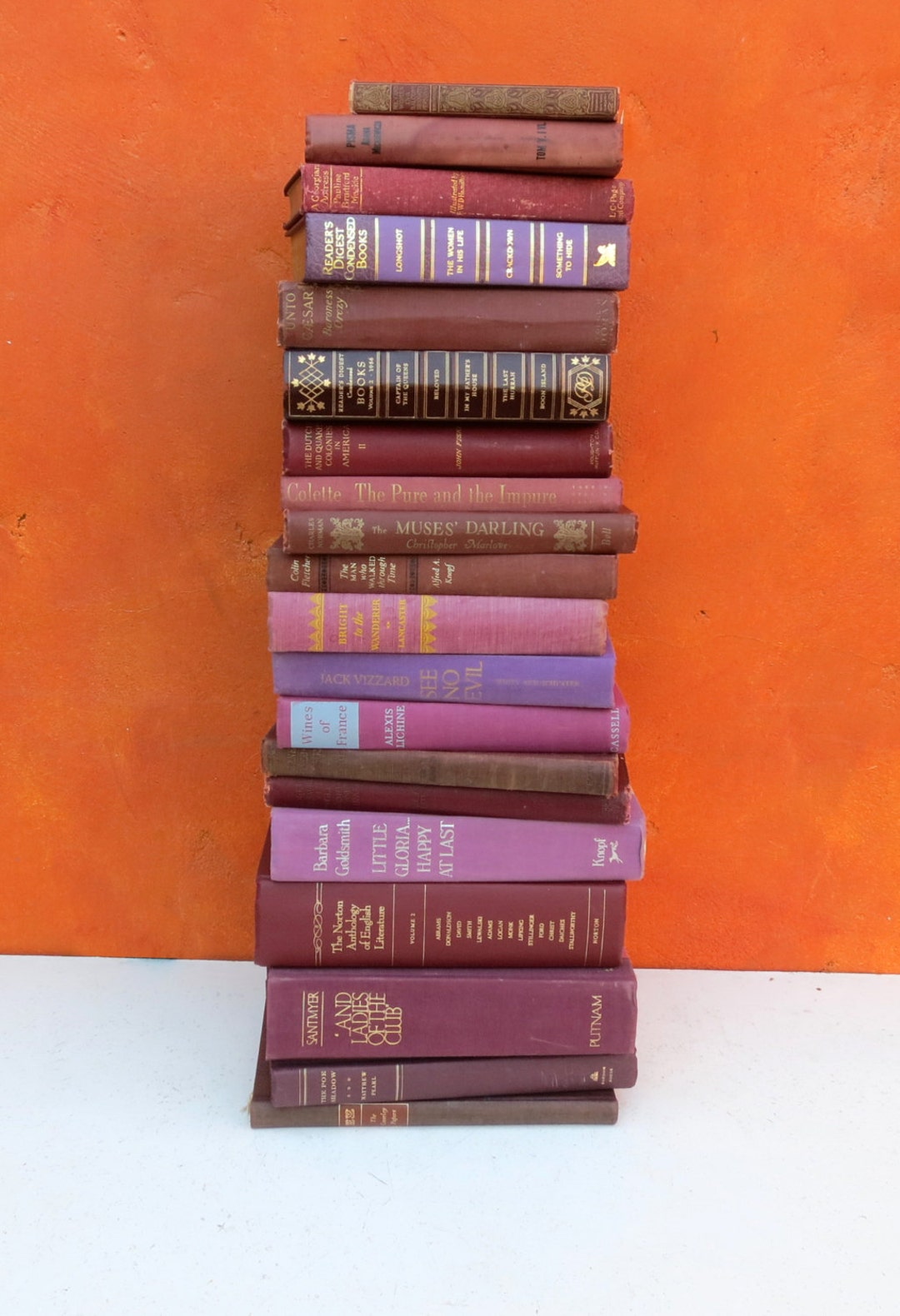 CHOOSE QUANTITY Lot Decorative Vintage Purple Burgundy Books. Purple ...
