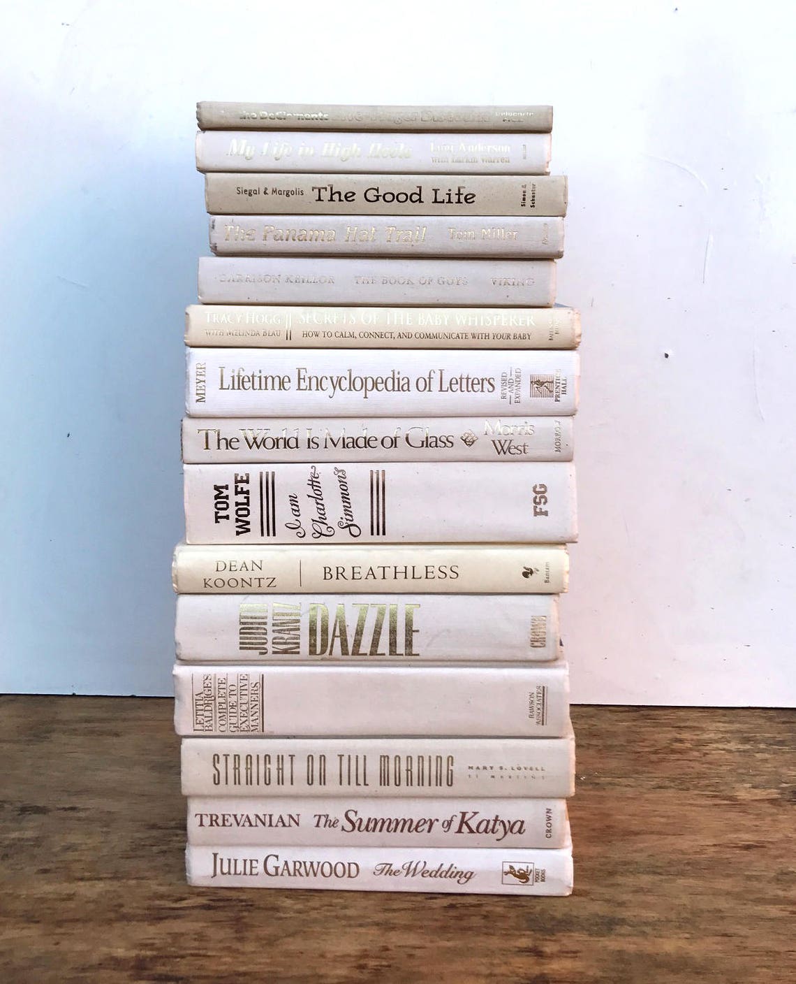 Lot Vintage White Books. BOOK STACK White Book Bundle. - Etsy