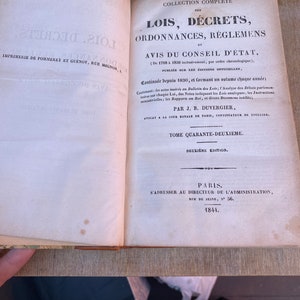 Lot 11 Antique Brown Leather Books. 1857 French Books. Antiquarian ...