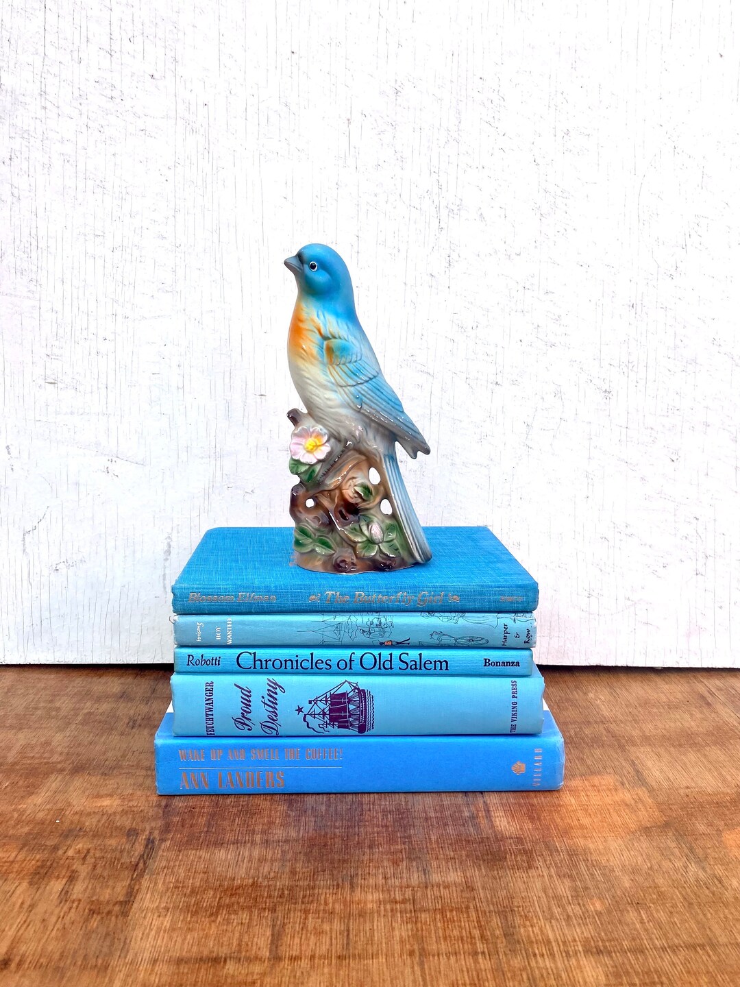 Vintage Sky Blue Book Stack. Light Blue Books Blue Book Stack Pastel ...