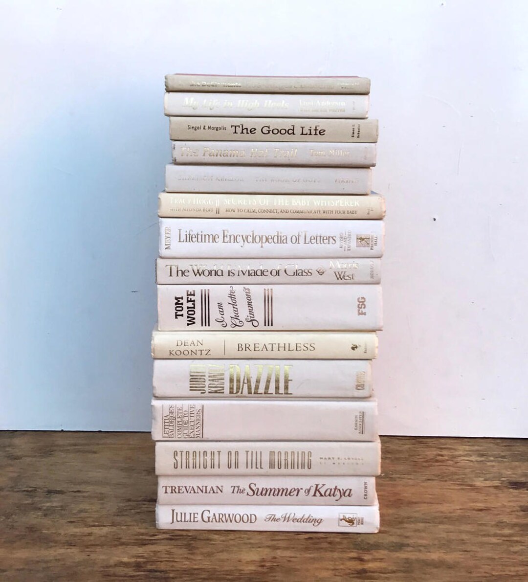 Lot Vintage White Books. BOOK STACK White Book Bundle. Wedding. Party ...