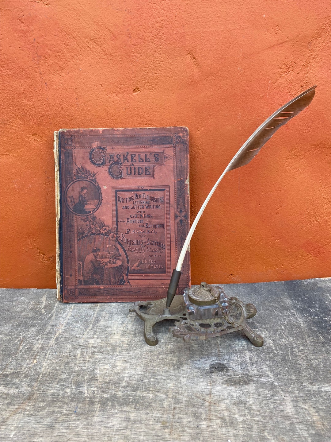 1884 Gaskell's Guide to Writing, Pen Flourishing, Lettering Antique ...