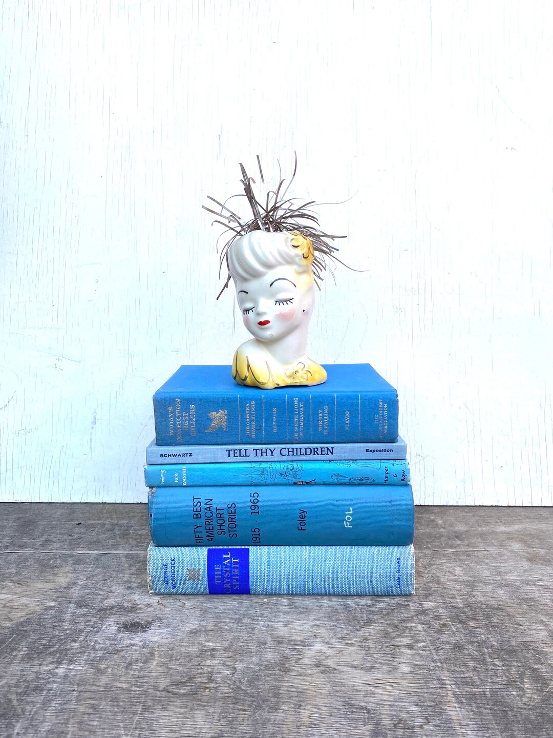 Vintage Pastel Blue Books. Antique Light Blue Book Stack. Photo Prop ...
