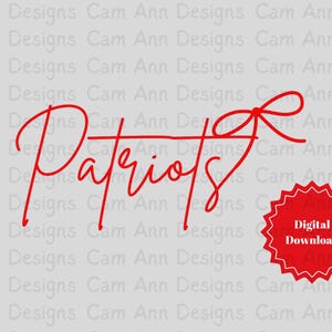 Patriots, Red Bow, Mascot PNG Digital File - Etsy