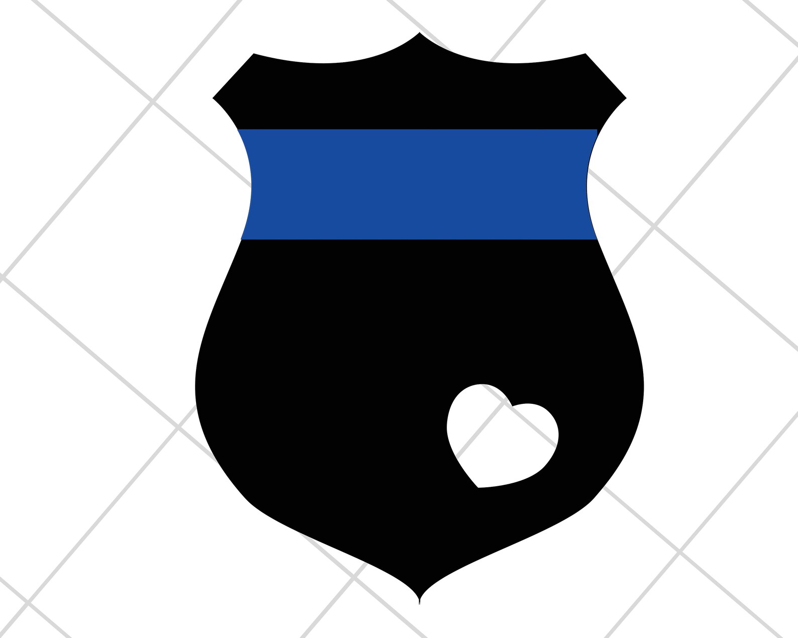 Police Thin Blue Line Badge Heart PNG Digital Download - Etsy