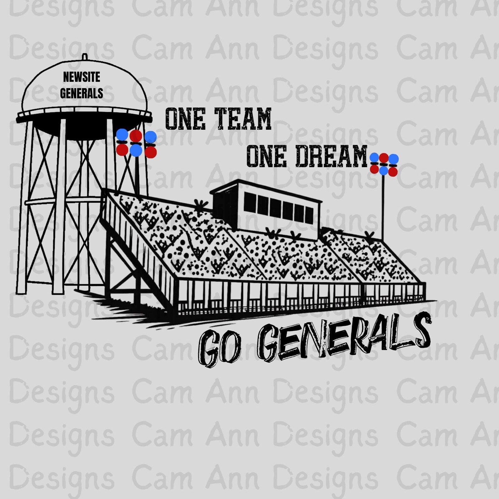 Generals Football Stadium PNG: Water Tower Design (digital Download) - Etsy