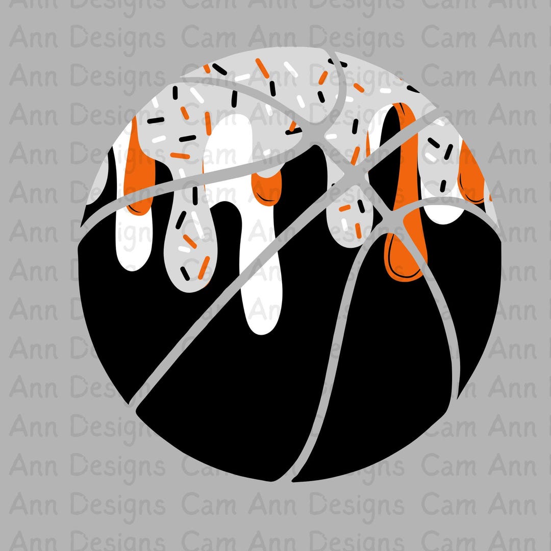 Basketball Drip PNG: Black, Orange, White (digital Download) - Etsy