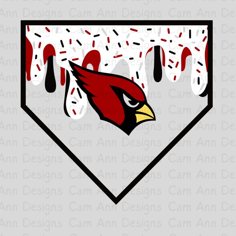 Cardinals Drip, Red, Black Mascot PNG Digital File - Etsy