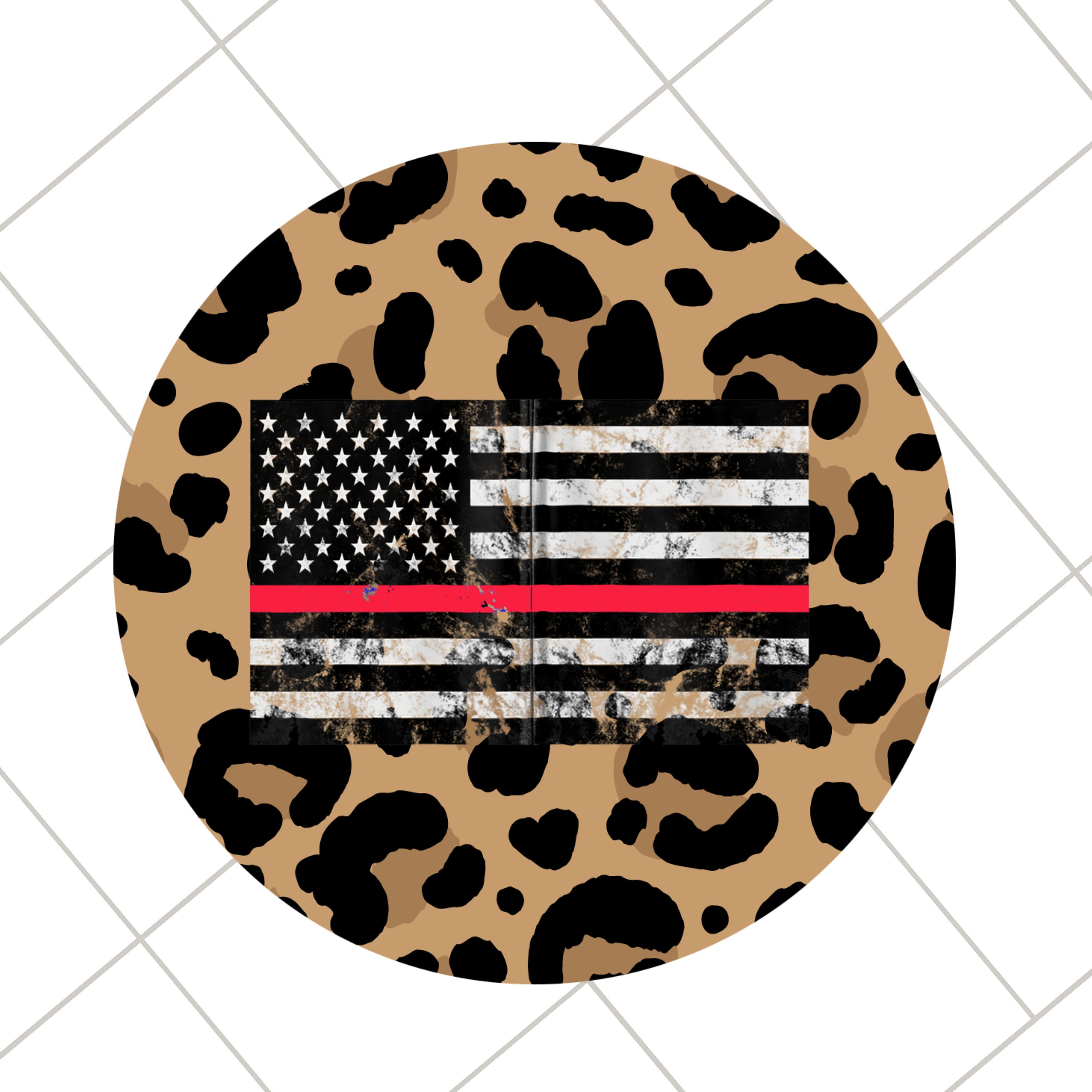 Thin Red Line Flag, Leopard Circle, PNG, Digital Download - Etsy