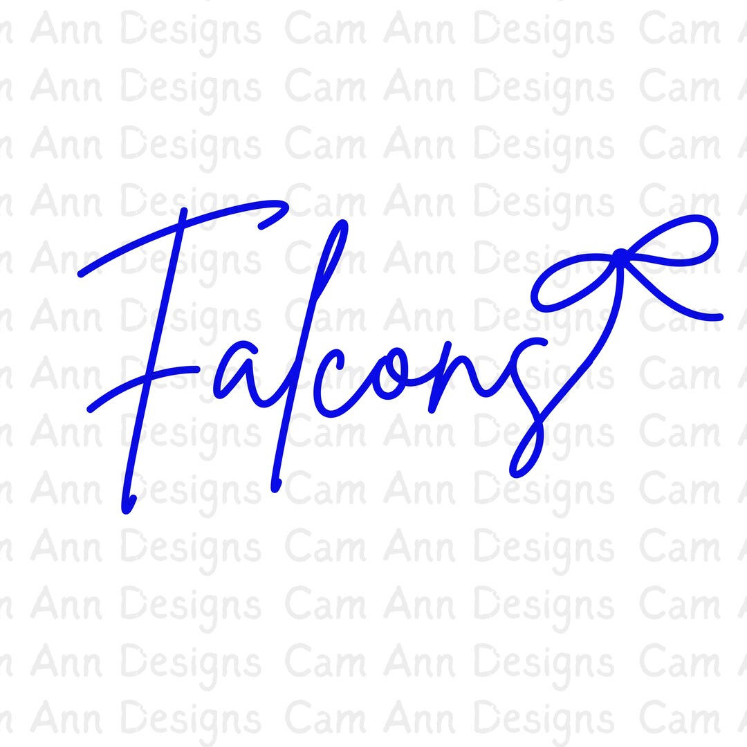 Falcons, Blue, Royal Blue, Bow, Mascot PNG Digital File - Etsy