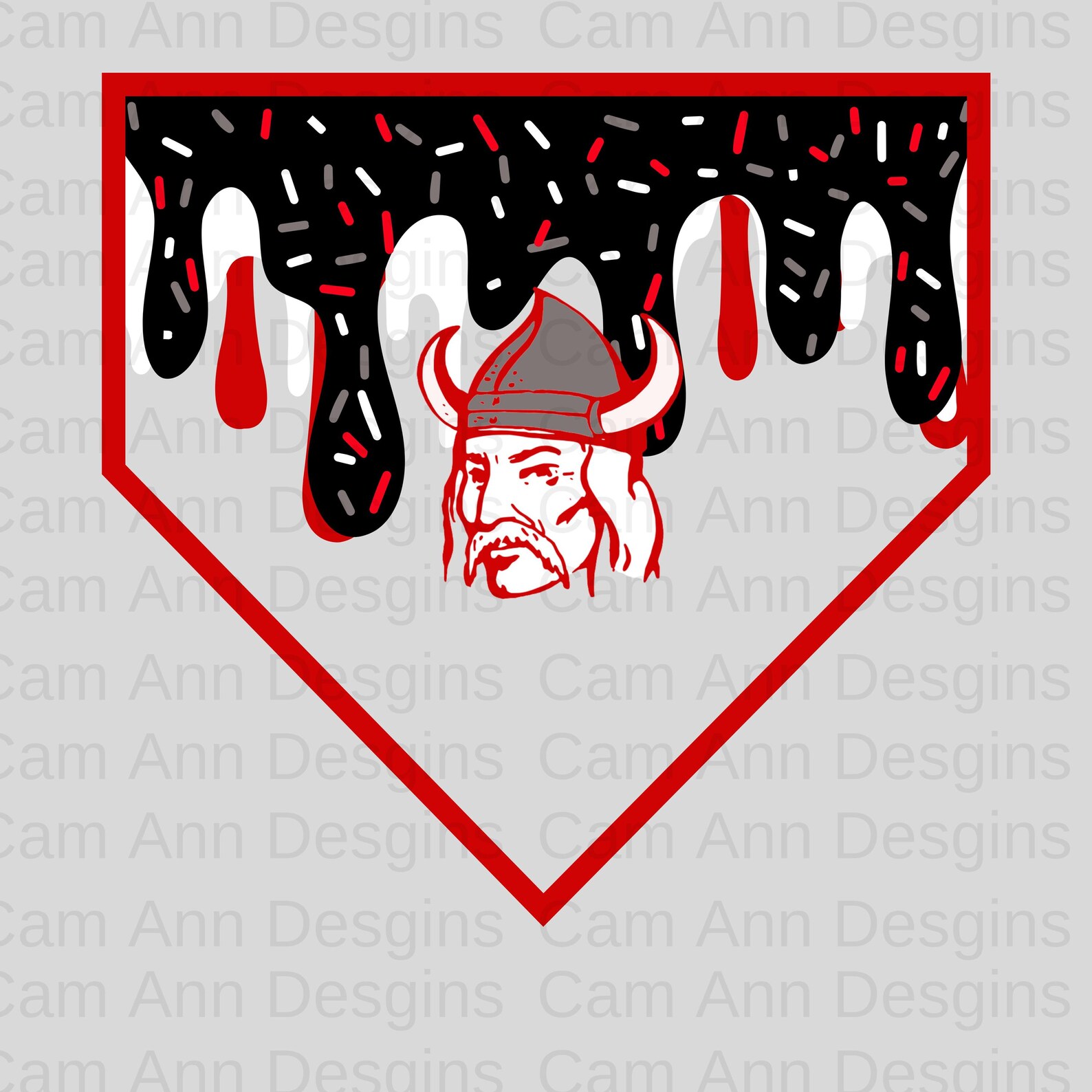 Vikings Drip, Red, Black Mascot PNG Digital File - Etsy