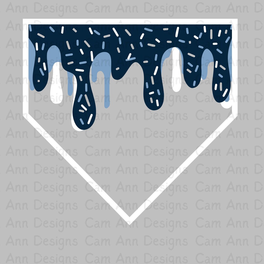 Baseball Drip Base PNG: Carolina Blue, Navy, White (instant Download ...