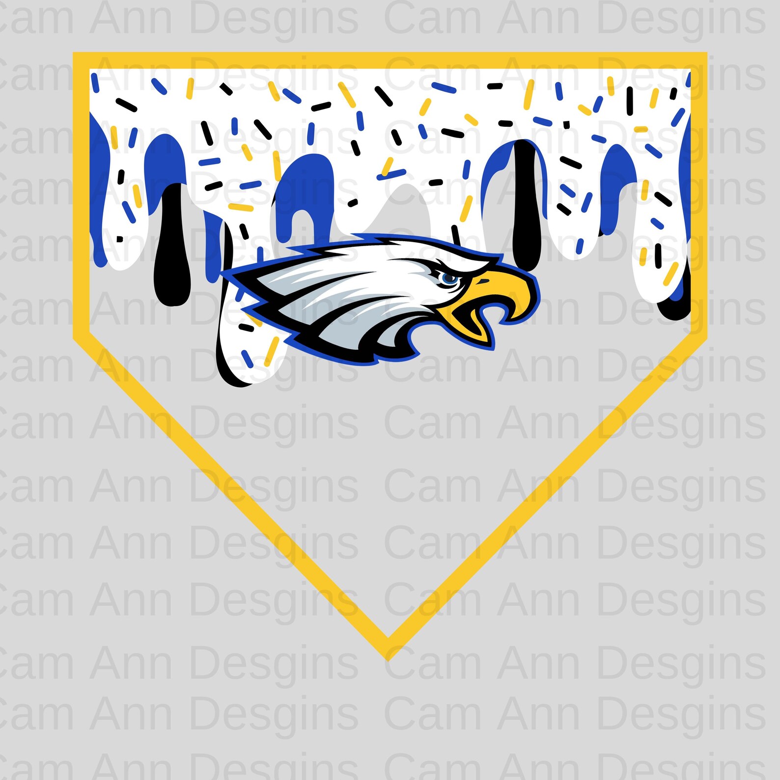 Eagles Drip, Blue, Yellow Mascot PNG Digital File - Etsy