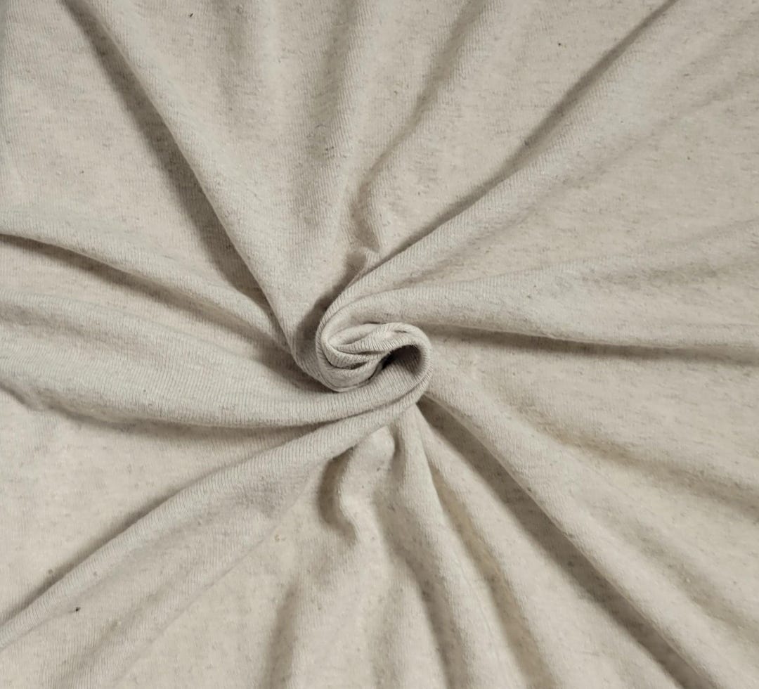 Natural Linen Cotton 1x1 Rib Knit Fabric by the Yard & Wholesale 160GSM ...