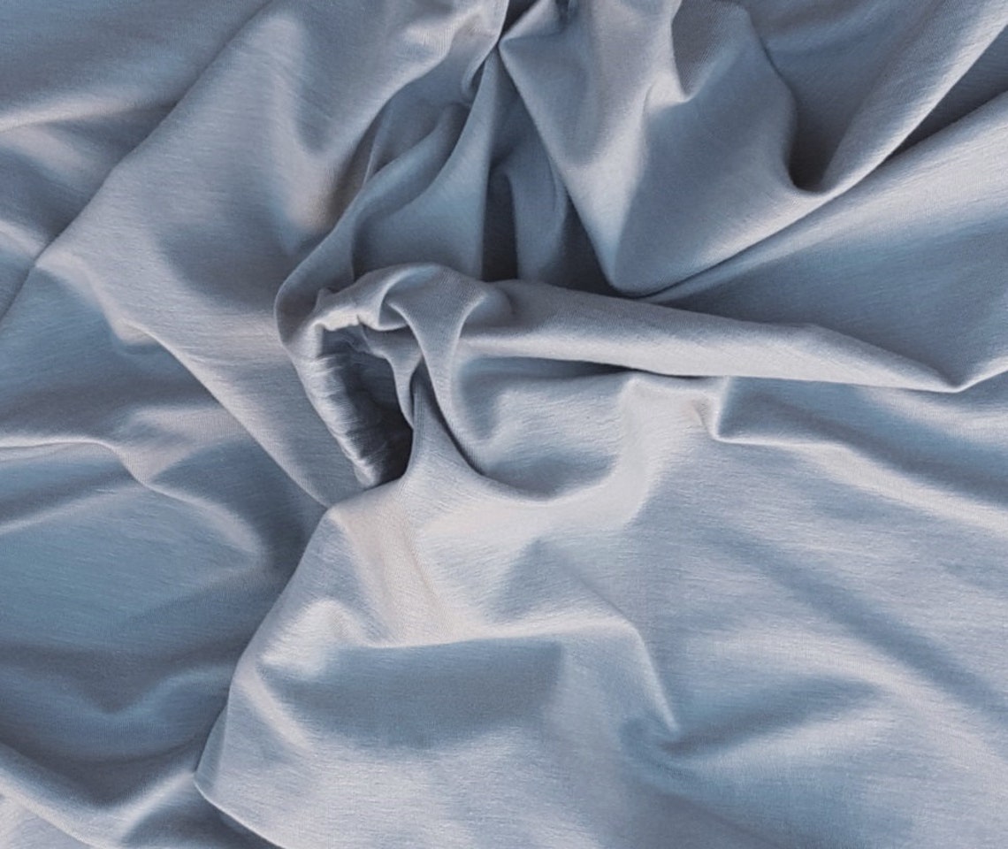 Silver Tencel Spandex Fabric Jersey Knit by the Yard Eco Friendly 4 Way ...