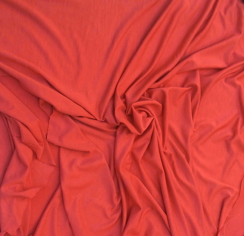 Coral Viscose Rayon Spandex Fabric 4 Way Stretch Jersey Knit - Etsy