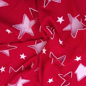 Red Cotton Jersey Knit Star Fabric by the Yard Patriotic Burnout Stars ...