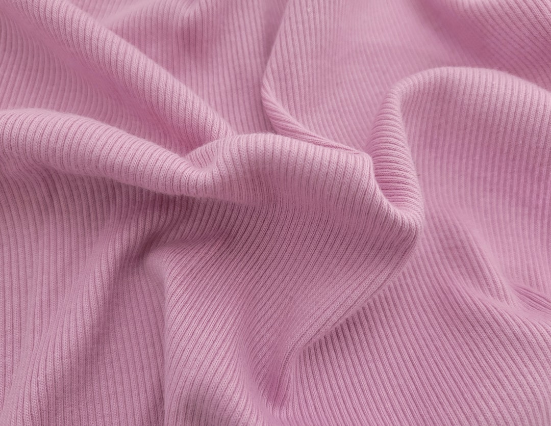 Cotton Modal Spandex 2x1 Rib Knit Fabric by the Yard Smoothie Pink ...
