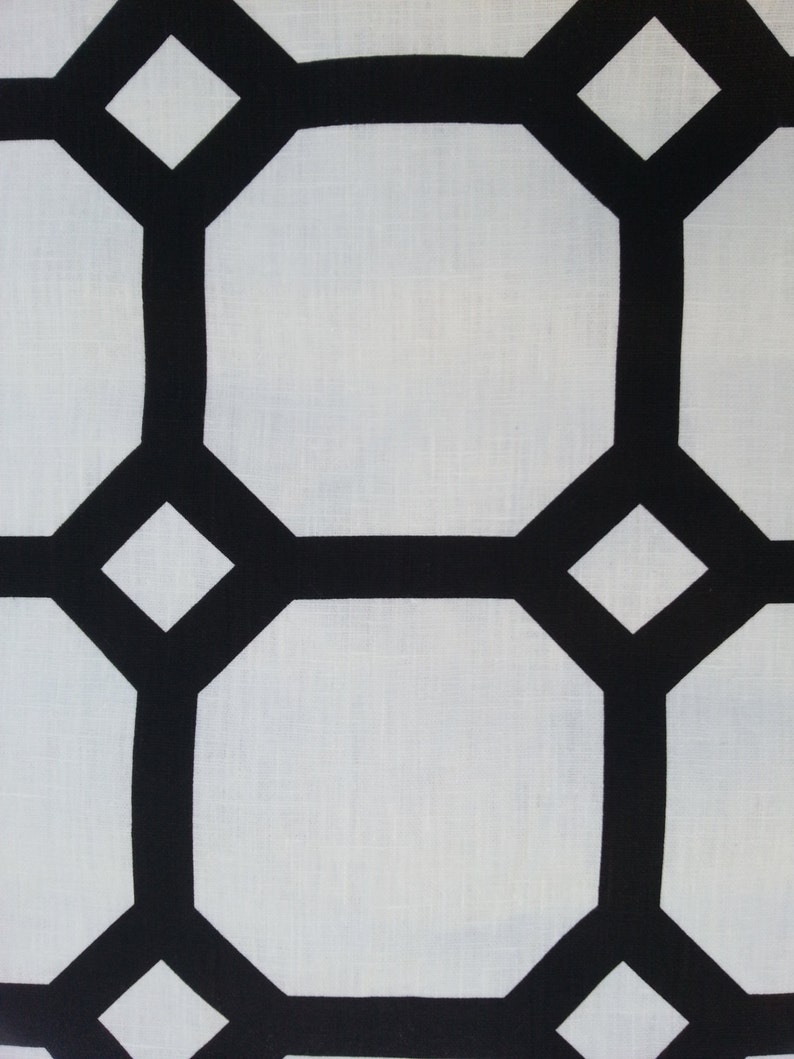 100% Linen Fabric by the Yard Black Geometric Print Upholstery - Etsy