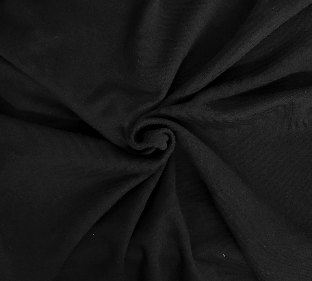 Black Cotton French Terry Knit Fabric by the Yard 330GSM 18oz 68w - Etsy
