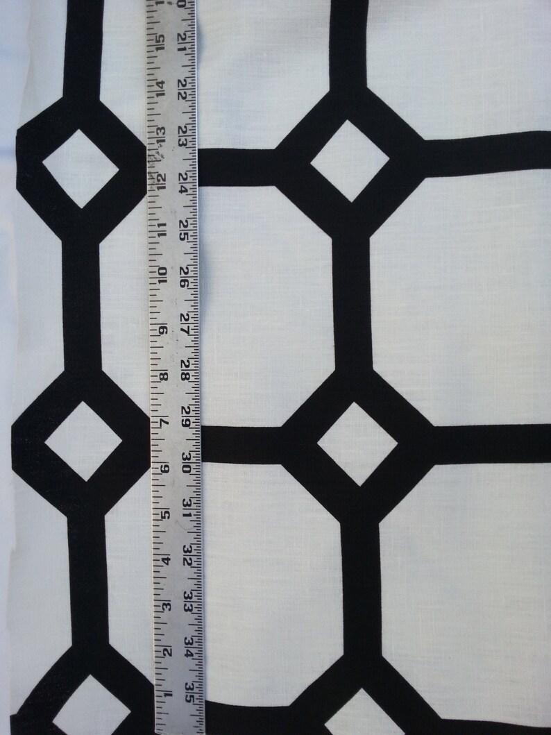 100% Linen Fabric by the Yard Black Geometric Print Upholstery - Etsy