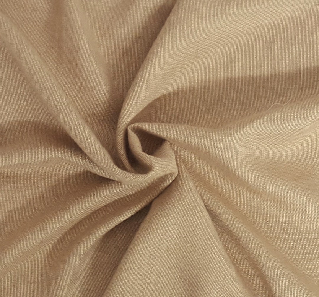 Tan Linen Blend Woven Fabric by the Yard Made in Russia - Etsy