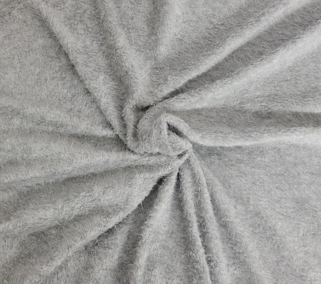 Light Gray Modal Spandex Sherpa Knit Fleece Fabric by the Yard Very ...