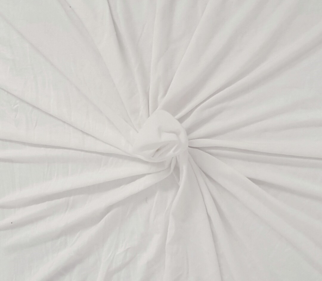 White Modal Spandex Fabric Jersey Knit by the Yard 4 Way Stretch 240GSM ...