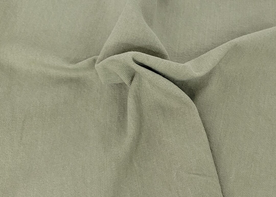1 3/4 YARDS 100% Cotton Bull Denim Fabric Cool Avocado 470GSM ...
