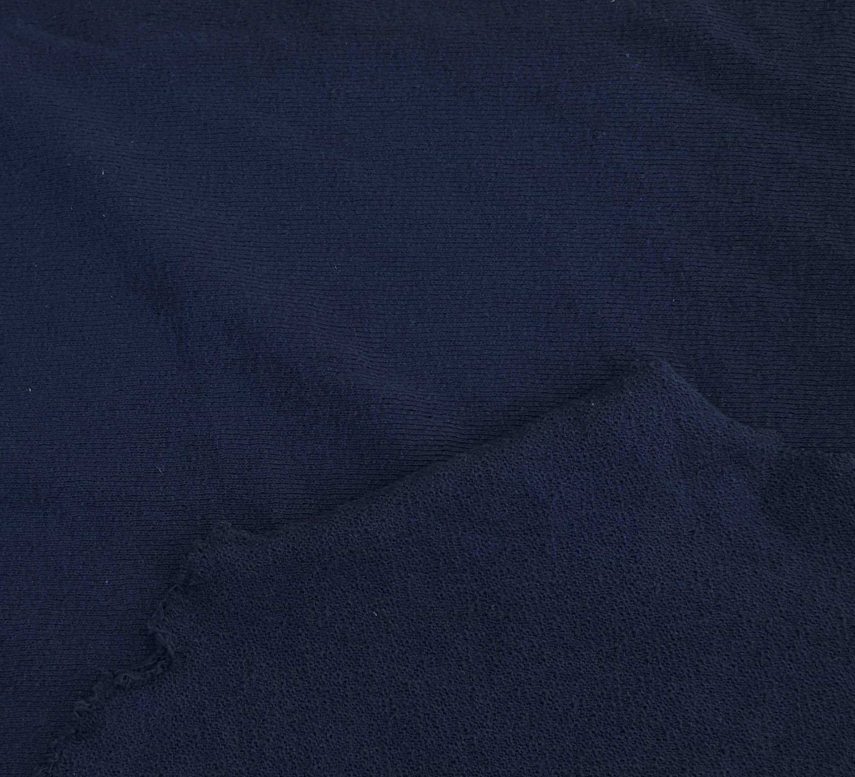 Dark Navy Cotton Knit Fabric by the Yard Double Crepe Heavy | Etsy
