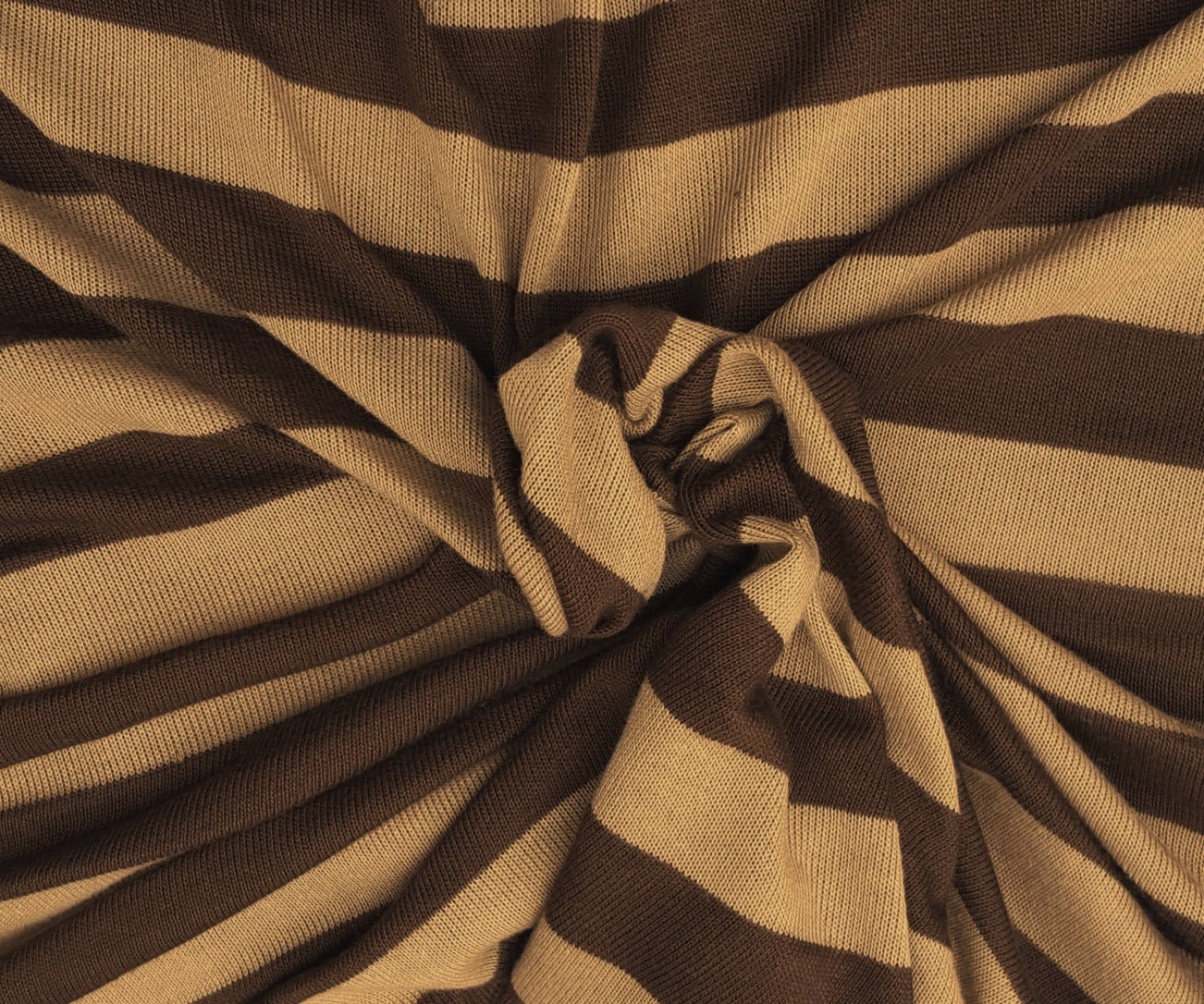 2 YDS Hacci Sweater Knit Brown Khaki Stripe Fabric by the | Etsy