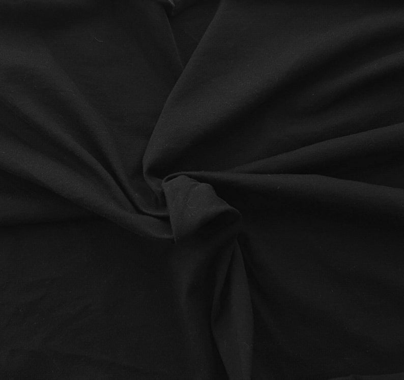 Black Cotton Jersey Knit Fabric by the Yard 73width - Etsy