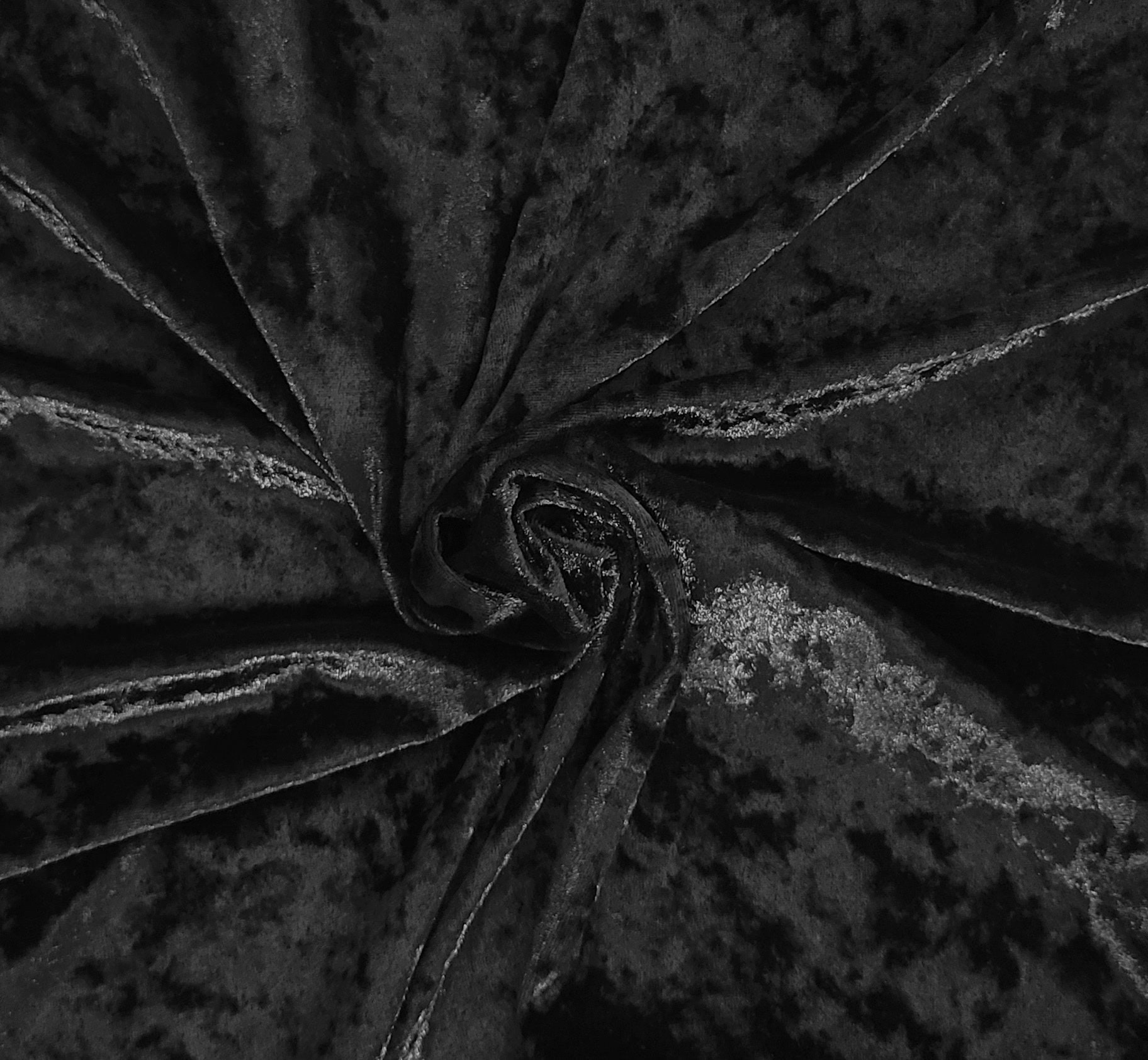 Black Crushed Velvet Fabric