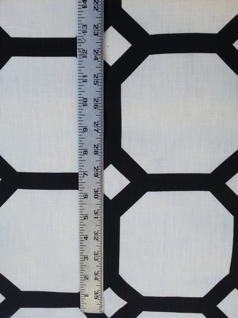 100% Linen Fabric by the Yard Black Geometric Print Upholstery - Etsy