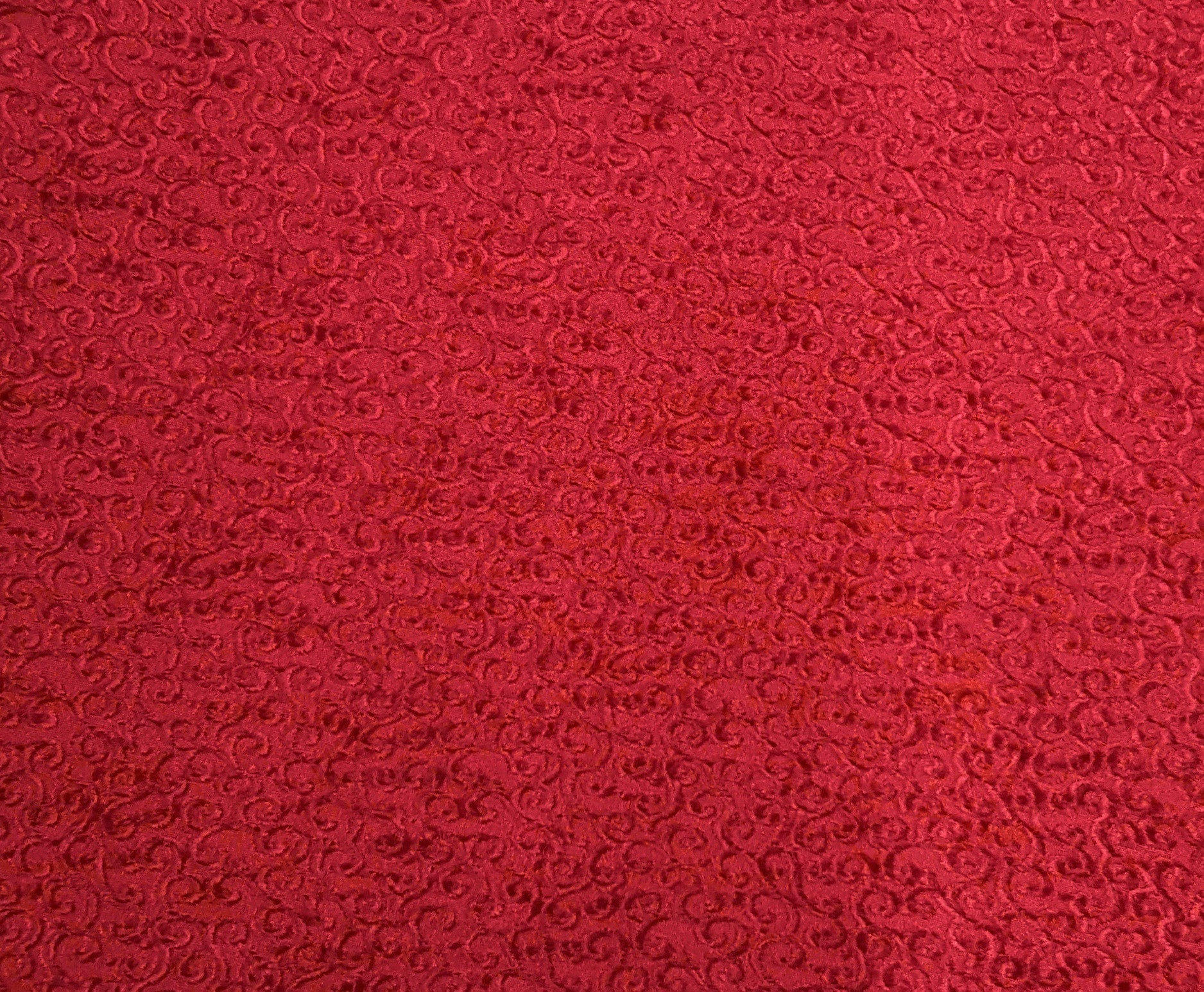 Red Swirls Stretch Velvet Jacquard Fabric by the Yard - Etsy