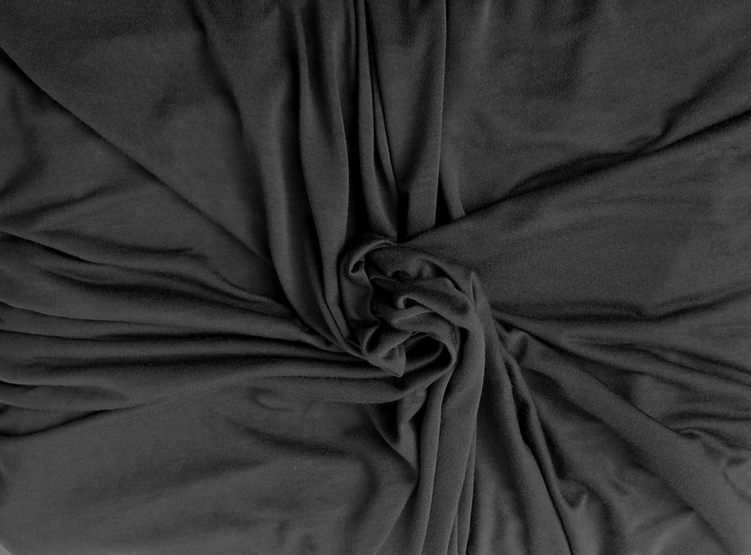 Licorice Gray Micro Modal Fabric Non Stretch Jersey Knit by the Yard ...