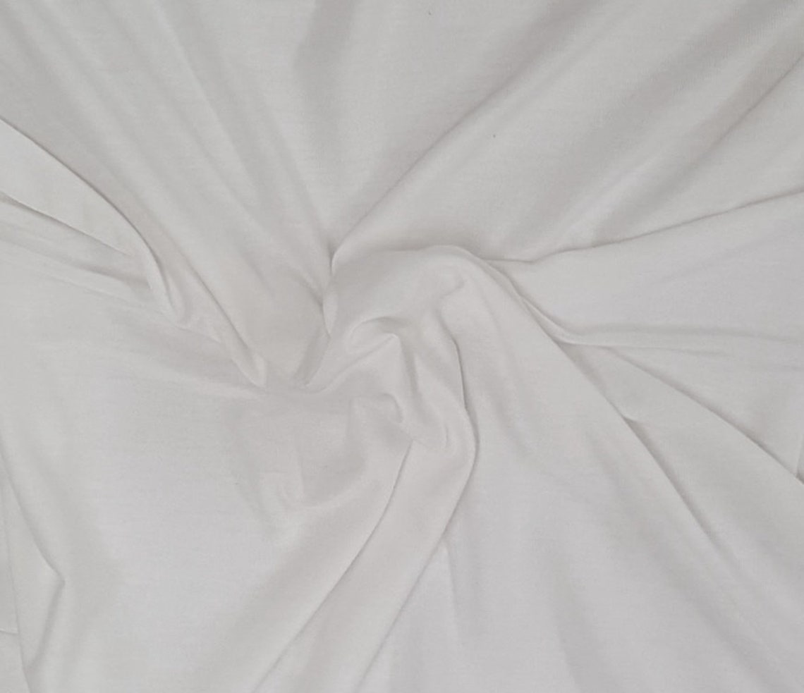 White Modal Spandex Fabric Jersey Knit by the Yard 4 Way - Etsy