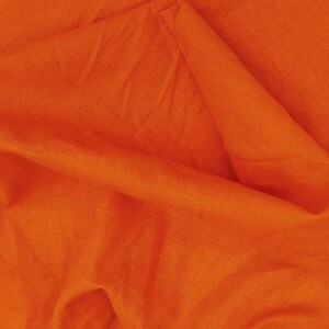 Bright Orange Cotton Linen Fabric by the Yard 11/17 - Etsy