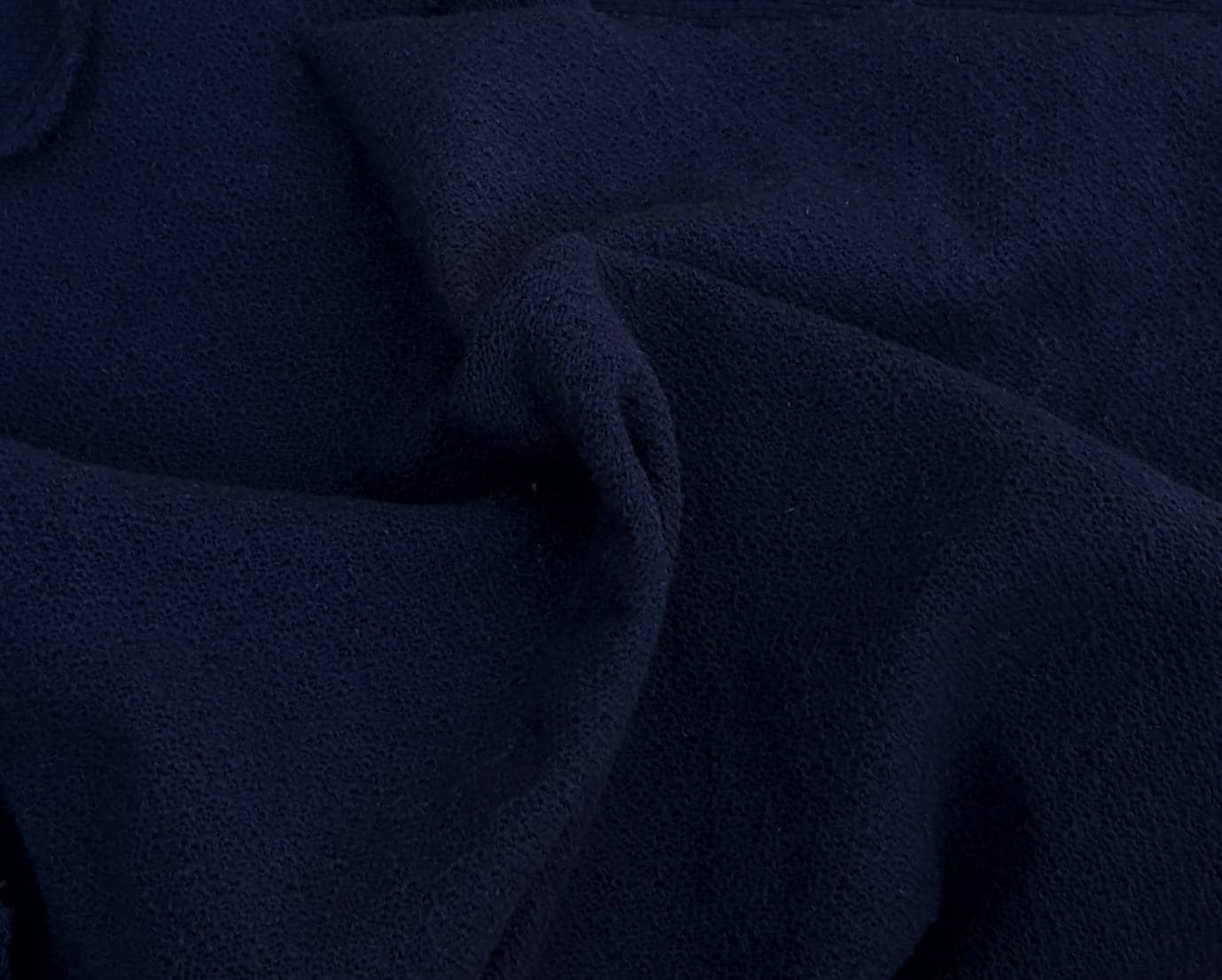 Dark Navy Cotton Knit Fabric by the Yard Double Crepe Heavy | Etsy